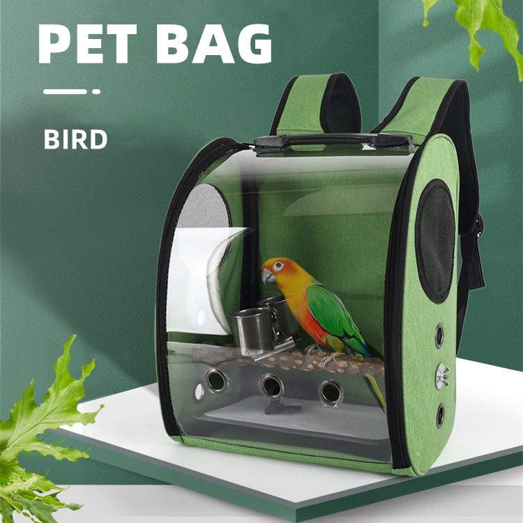 Pet Parrot Carrier Bird Travel Bag Outdoor Porous Bird cage Backpack ...