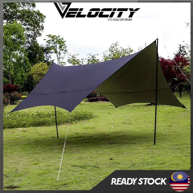 4.5x4.5meter Flysheet Waterproof Groundsheet Camping Tarp Tent Shelter ...