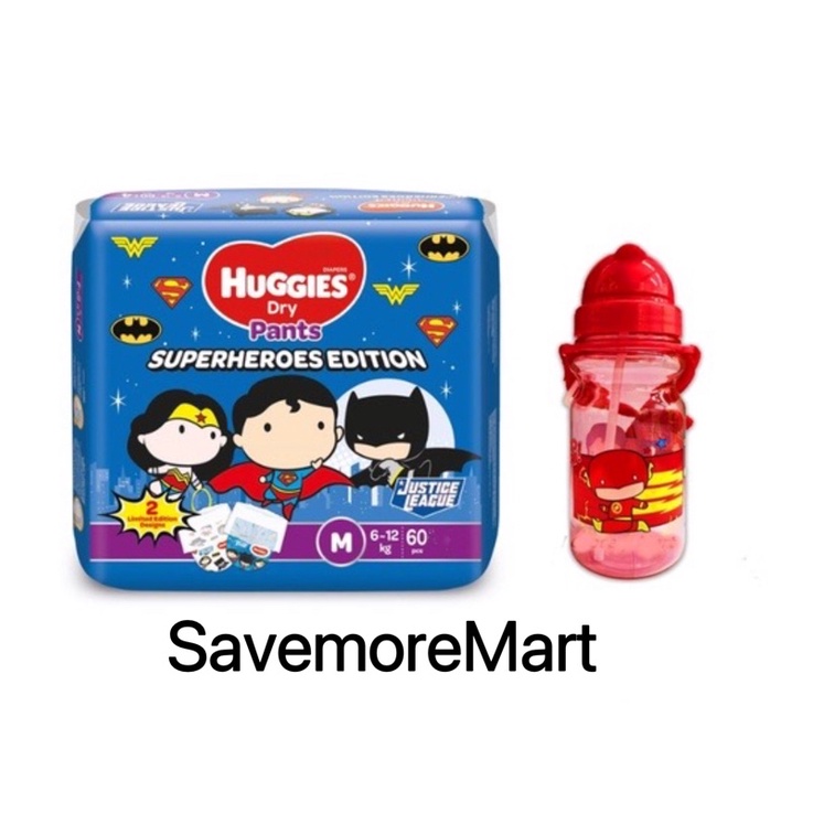 Huggies Dry Pants M 2x60’s Superhero (FOC 1 BOTTLE DRINK ) | Shopee ...