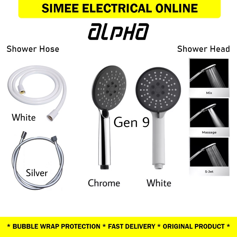 ALPHA Shower Head Gen 9 Shower Hose 1.5m/5ft Original (High Temperature ...