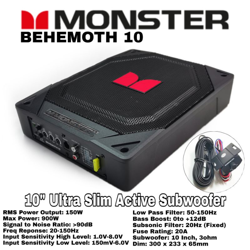 Monster Kong80 8" Behemoth10 10" Active Subwoofer Under Seat exora myvi ...