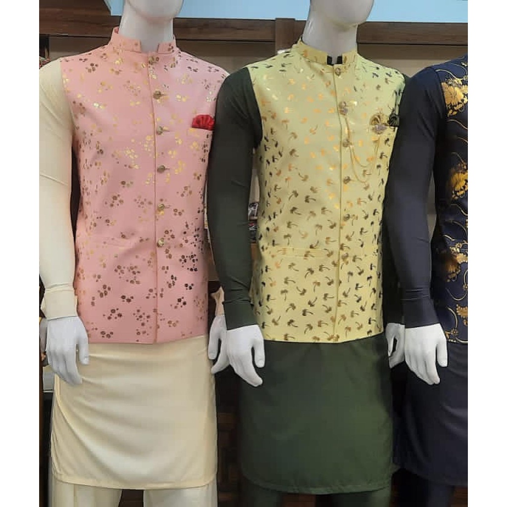 mens kurta vest pakistani design indian design | Shopee Malaysia