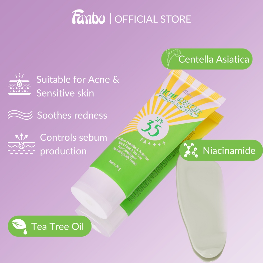 FANBO Acne Rescue Water Gel Sunscreen SPF 35 PA++++ | Shopee Malaysia