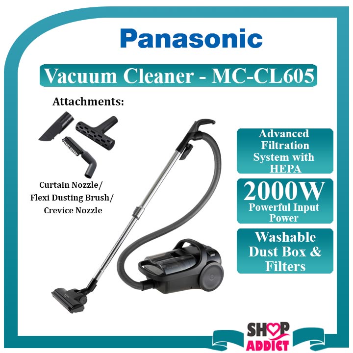 Panasonic MC-CL605 2000W Cyclone Bagless Canister Vacuum Cleaner 6 ...