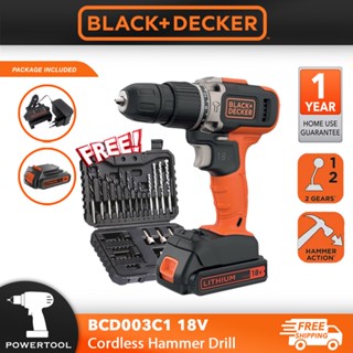 BLACK & DECKER BCD003C1 18V 1.5AH Lithium-ion 2 Speed Hammer Drill ...