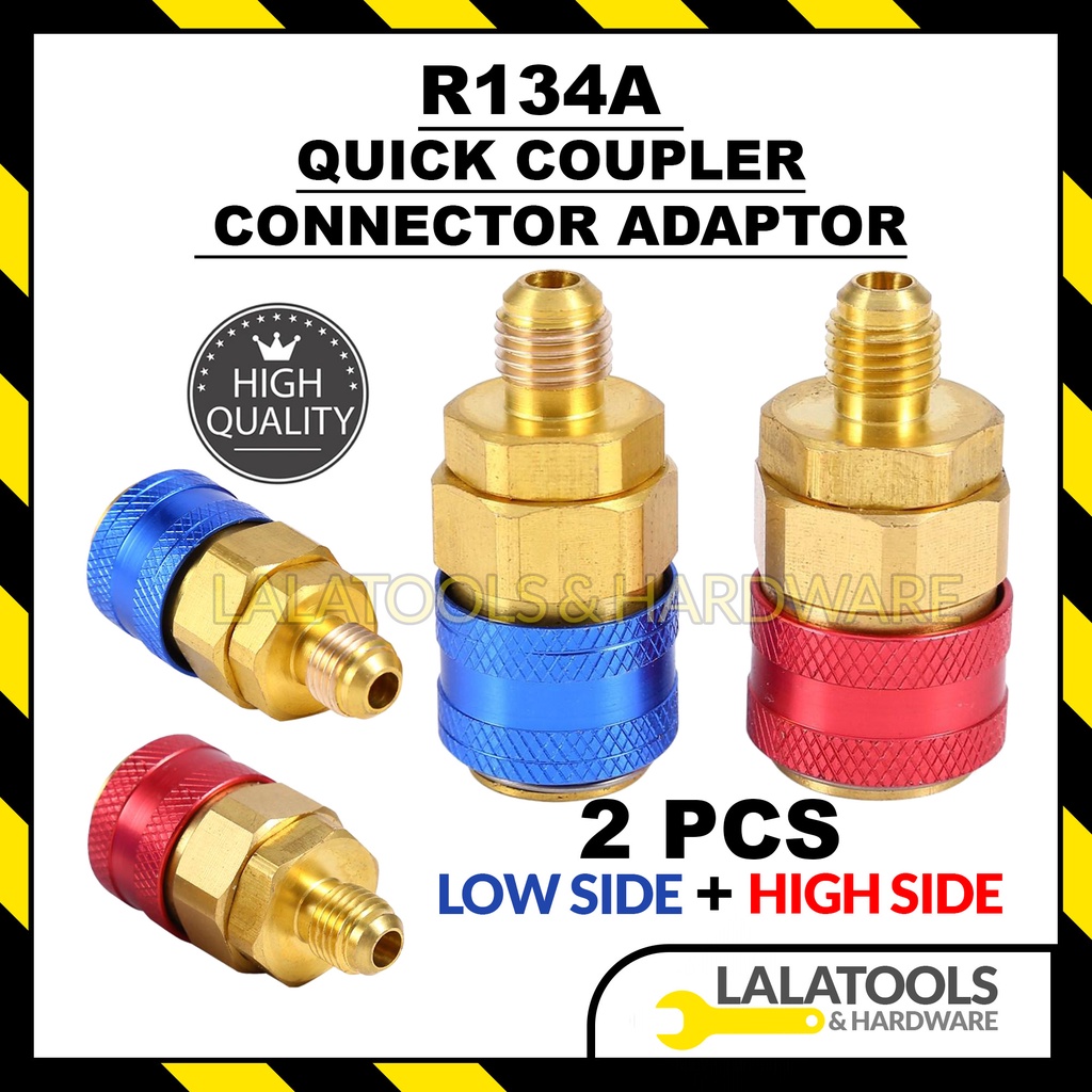(1Pair) R134a Quick Connector Coupler Adapter High side & Low side ...