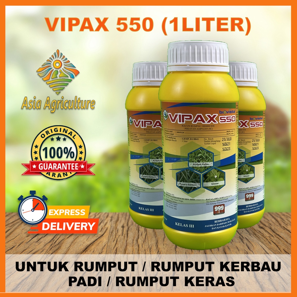 ASIA AGRICULTURE VIPAX 550 1LITER RACUN RUMPUT KERBAU PADI RUMPUT KERAS ...