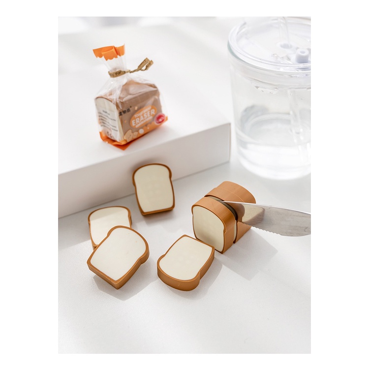 (Ready Stock) Ins Creative Toast Eraser Student Rubber Erase Tools ...