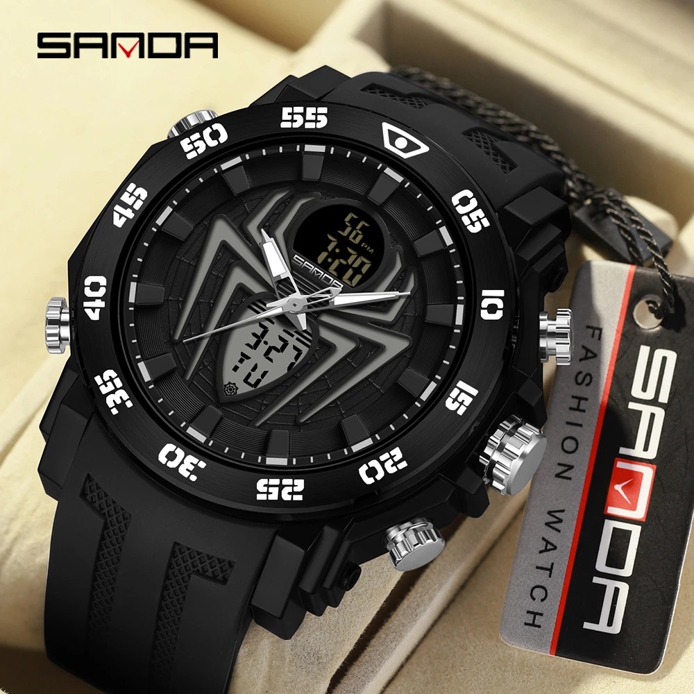 SANDA 6111 Men's Watches Sport Military Quartz Watch 50M Waterproof ...