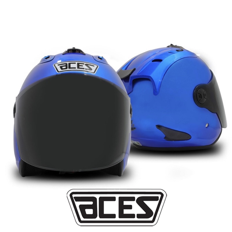 Aces Premium R2 Blue Open Face Helmet | Shopee Malaysia