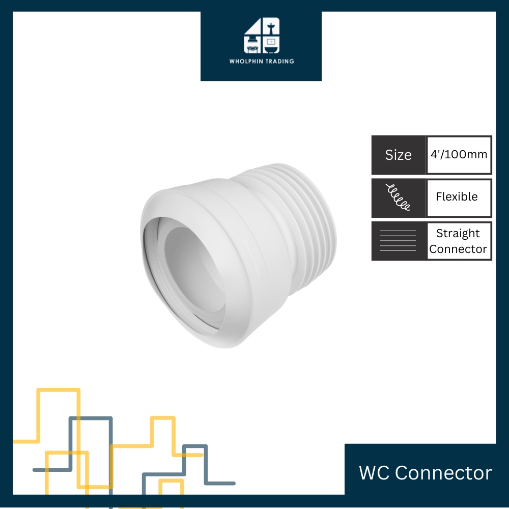 WC Flexible Straight Connector 4"/100mm (White) | Shopee Malaysia