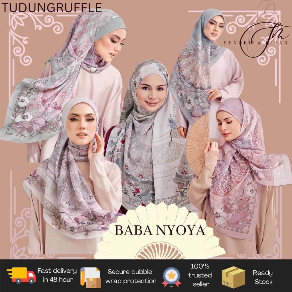 Tudung Ruffle Baba Nyoya Edition Made y Premium Cotton Voile | Shopee ...