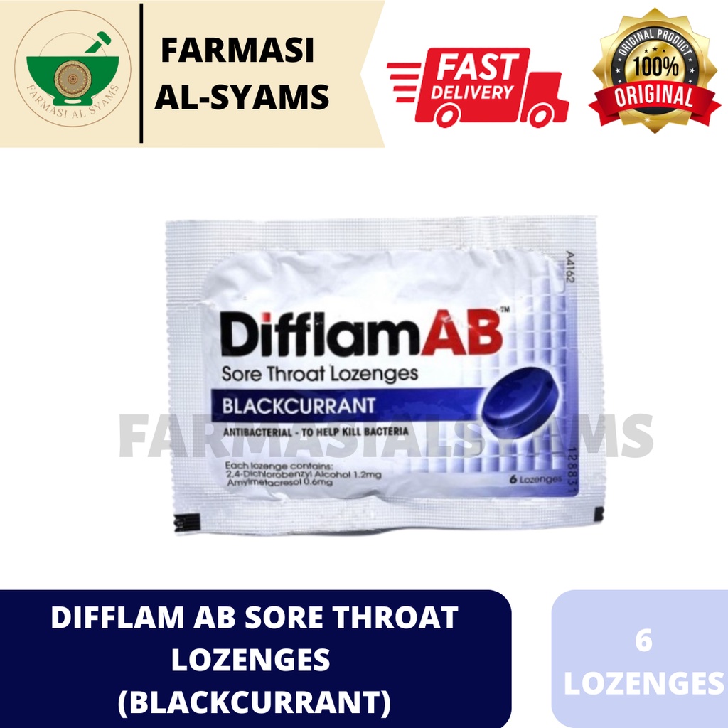 DIFFLAM AB FOR SORE THROAT 6 LOZENGES (BLACKCURRANT) | Shopee Malaysia