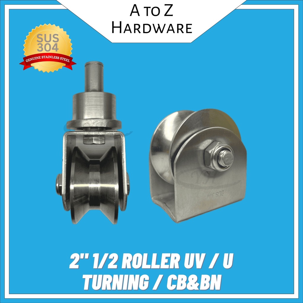 SUS 304 Stainless Steel 2" 1/2 Auto Gate Folding Bearing Roller UV / U ...