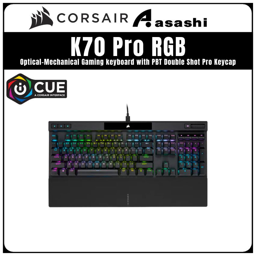 Corsair K70 Pro RGB Optical-Mechanical Gaming keyboard with PBT Double Shot Pro Keycap - Corsair ...