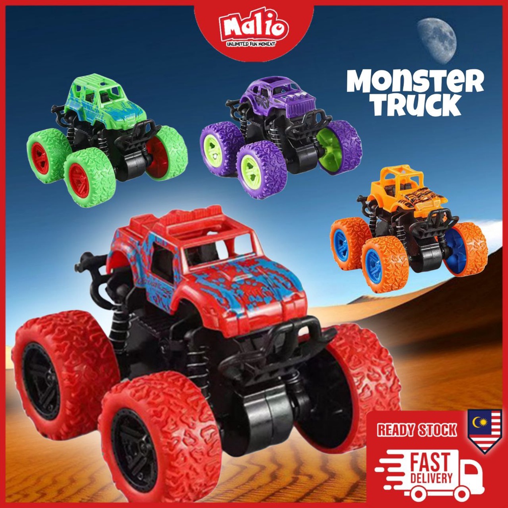 Big Wheel Monster Trucks Suspension Inertia Push Friction Power Kids ...