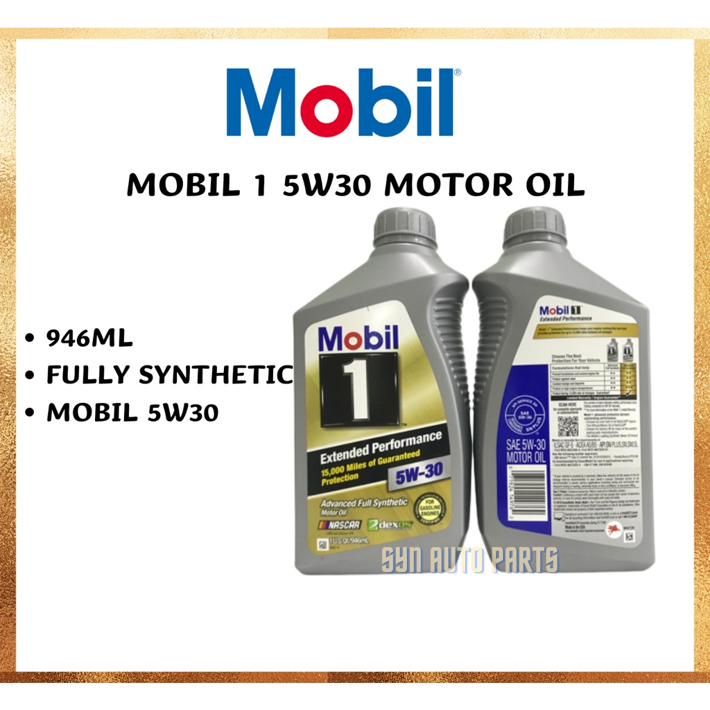 PRODUCT MOBIL 1 EP 5W30 SN Fully Synthetic Engine Oil 1LITER 15,000KM | Shopee Malaysia