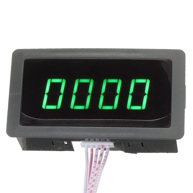 1set DC8-24V 30mA 4 Digital Green LED Tachometer RPM Speed Meter Hall ...