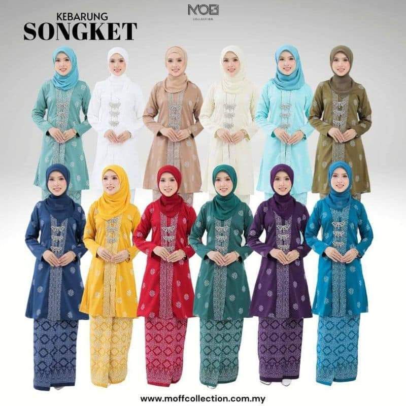 KEBARUNG SONGKET BUNGA TABUR MODEN | KEBAYA LABUH | Shopee Malaysia