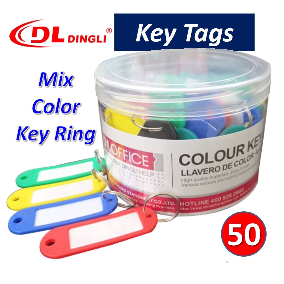 DingLi Mix Color Key Tag ID Labe Colour Key Ring 50pcs in quality drum ...
