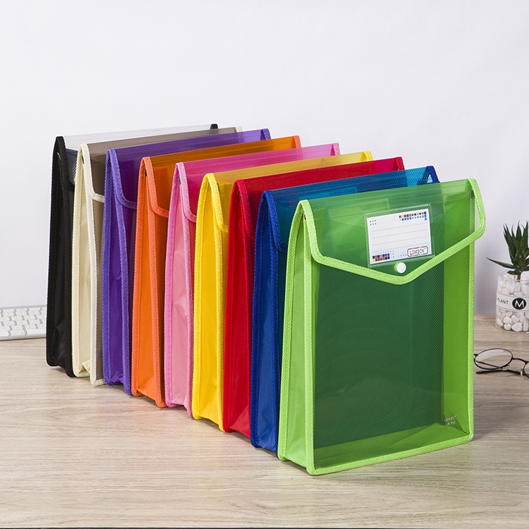 A4 Plastic Wallets Popper Wallet Plastic Document Envelope File Folder ...