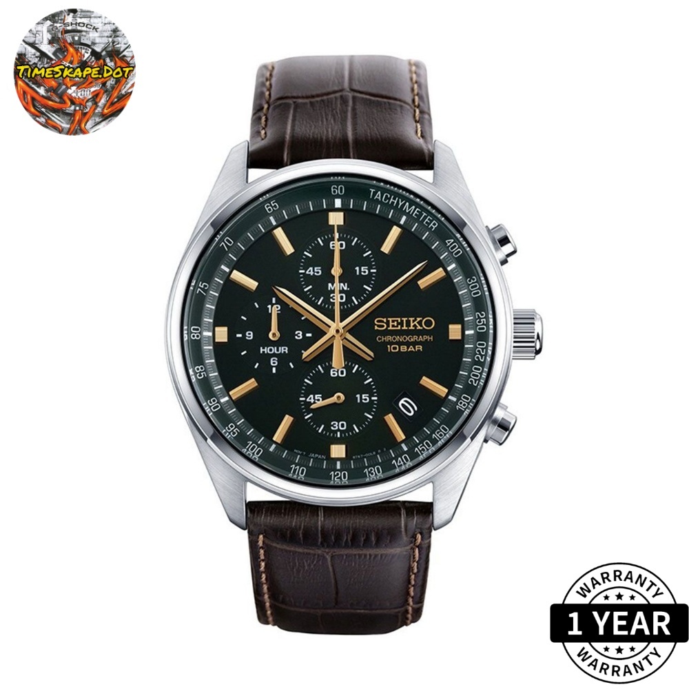 [ Official Warranty ] Seiko SSB385P1 Green Dial Hardlex Crystal Glass ...