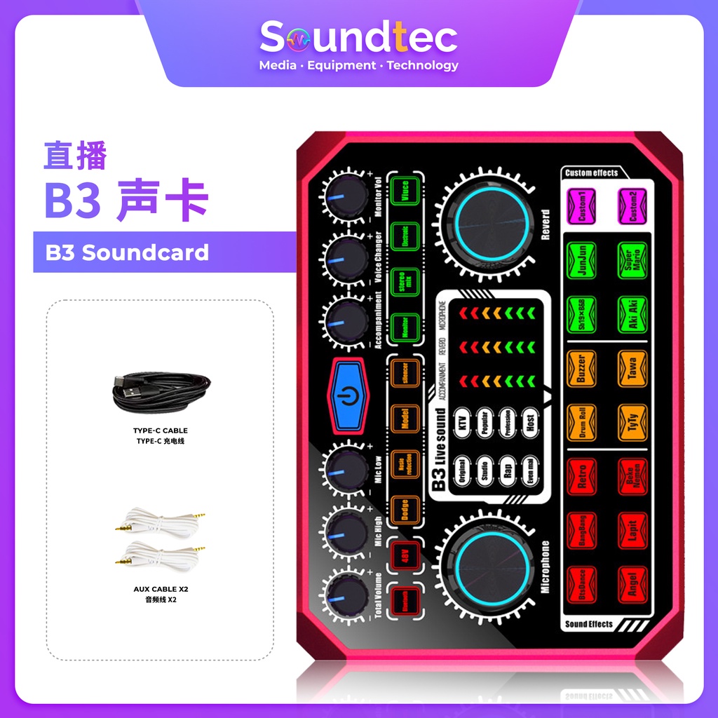 B3 Live Stream Sound Card for [TIKTOK / BIGO LIVE / Voice Recording ...