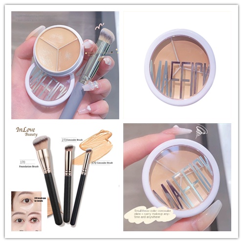 Qipin Stylish Maffick Tricolor Concealer Cream Spots Acne Marks Covers ...