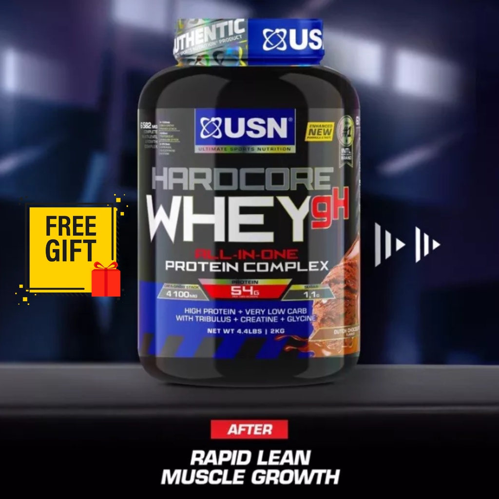 USN Hardcore Whey gH 1.8kg Muscle Builder With High Protein & Creatine ...