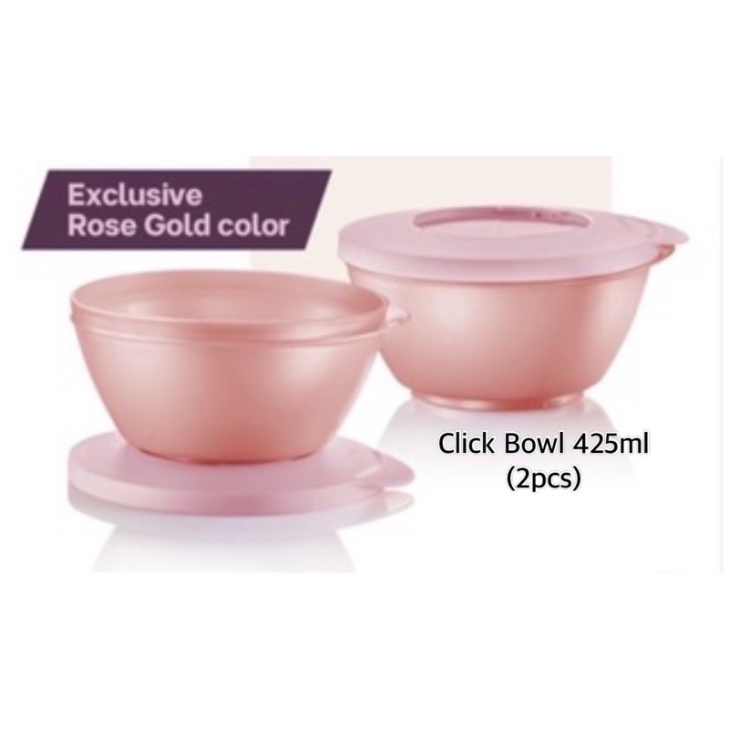 Tupperware Rose Gold click bowl 2pcs | Shopee Malaysia