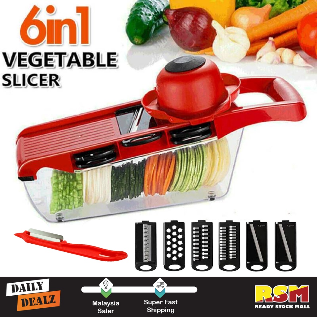 6 IN 1 Fruit & Vegetables Cutter With Container Shredder ...