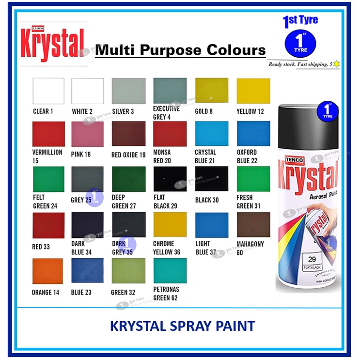 KRYSTAL & AEROMIX SPRAY PAINT 400ml Aerosol Spray Paint Automotive ...