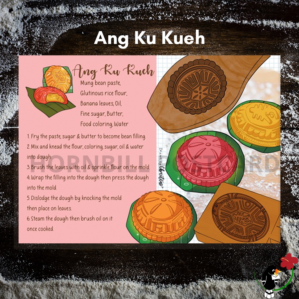 Ang Ku Kueh Kuih Malaysia Postcard Poskad [Recipe Series] | Shopee Malaysia