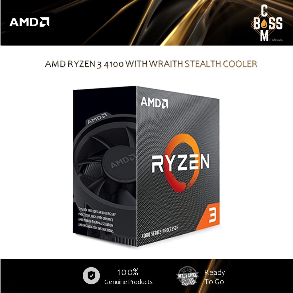 AMD RYZEN 3 4100 WITH WRAITH STEALTH COOLER ( RYZEN3-4100 ) | Shopee ...