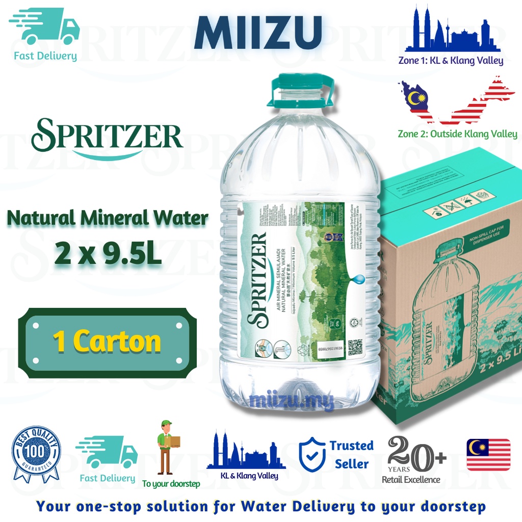 Spritzer Natural Mineral Water 2x9.5L | Shopee Malaysia