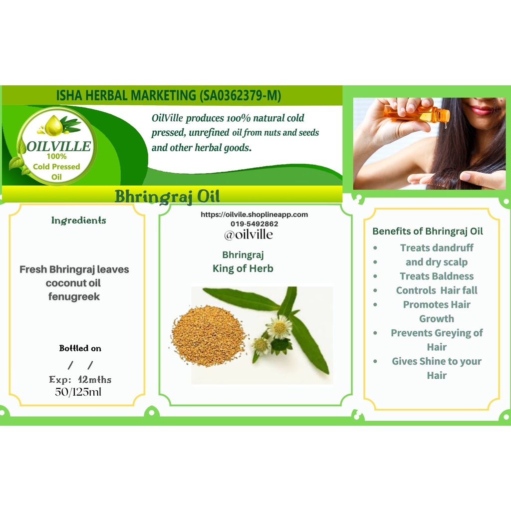 Bhringraj Oil -The King of Herbs | Shopee Malaysia