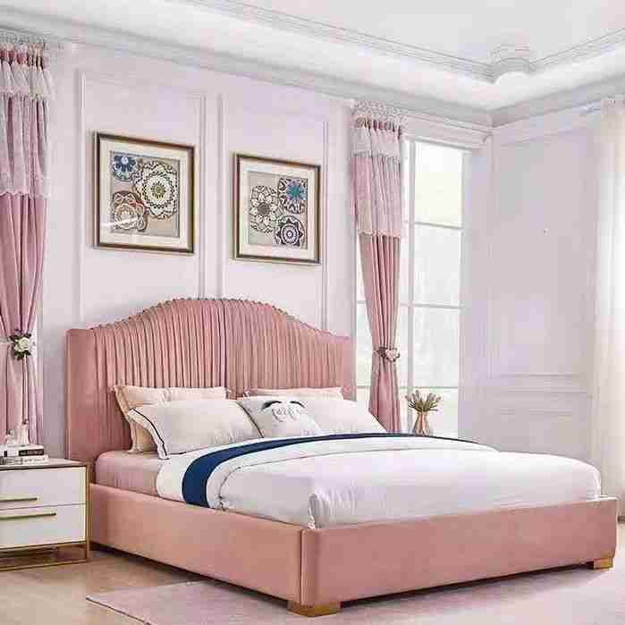 [PRE ORDER] Luxury Nordic Minimalist Solid Wood Pleated Bed Frame Bed ...