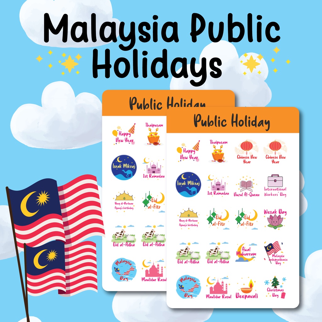 Malaysia Public Holiday Planner Sticker | sticker for planner | Shopee ...