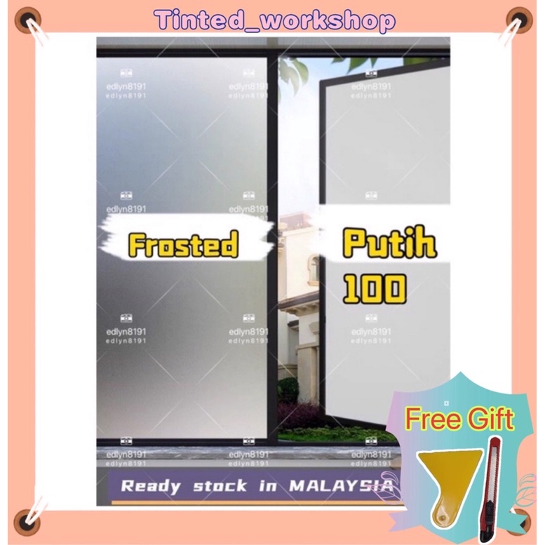 🇲🇾 Tinted rumah/matt white /tinted window/Fully Privacy Window Film ...