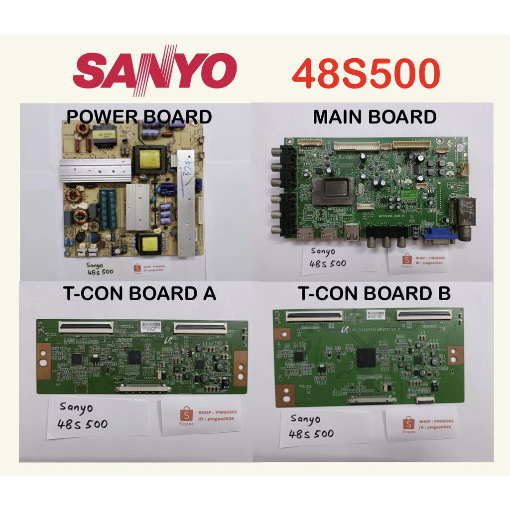 SANYO LED TV LE48S500 48S500 Power Board KB-5150 Main Board MSTV2410 ...