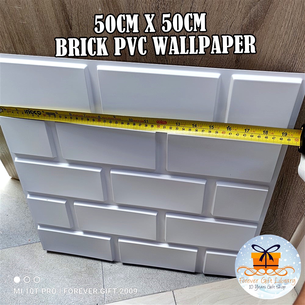 GIFT 50CM 3D BRICK Wallpaper PVC KITCHEN Wall LIVING ROOM Decoration ...