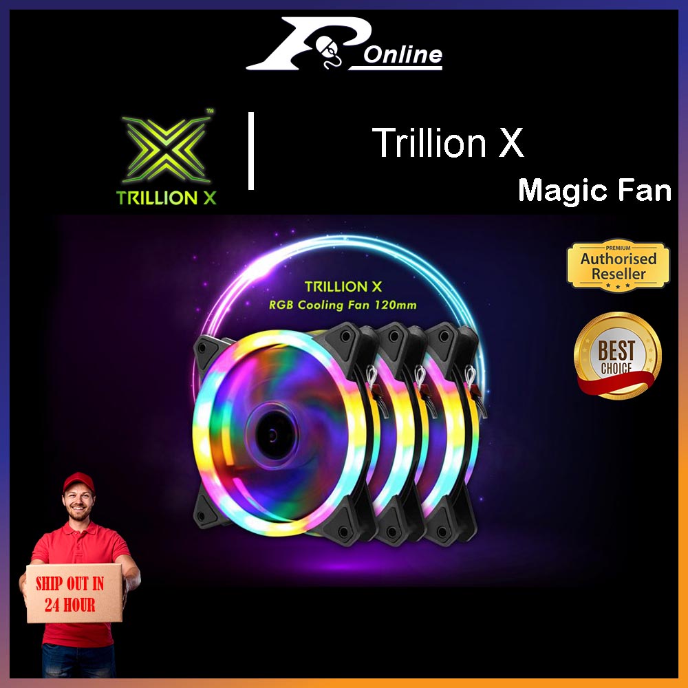 Trillion X Magic FIX RGB Fan Rainbow Colors / Auto Sync Double Ring ...