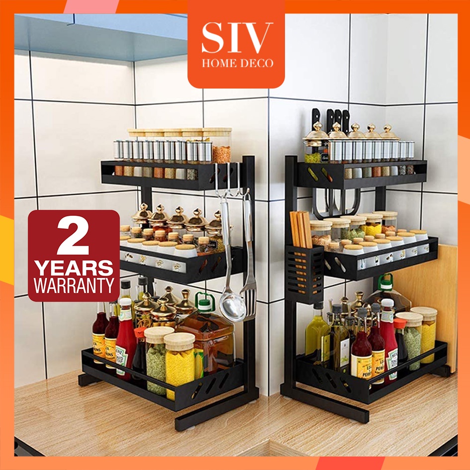 SIV 3 Layer Spice Rack Rak Rempah Seasoning Condiment Stainless Steel ...