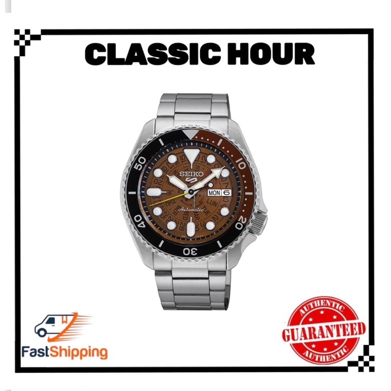 Seiko 5 Sports SKX Skeleton Style Burnt Orange Automatic Watch SRPJ47K1 ...