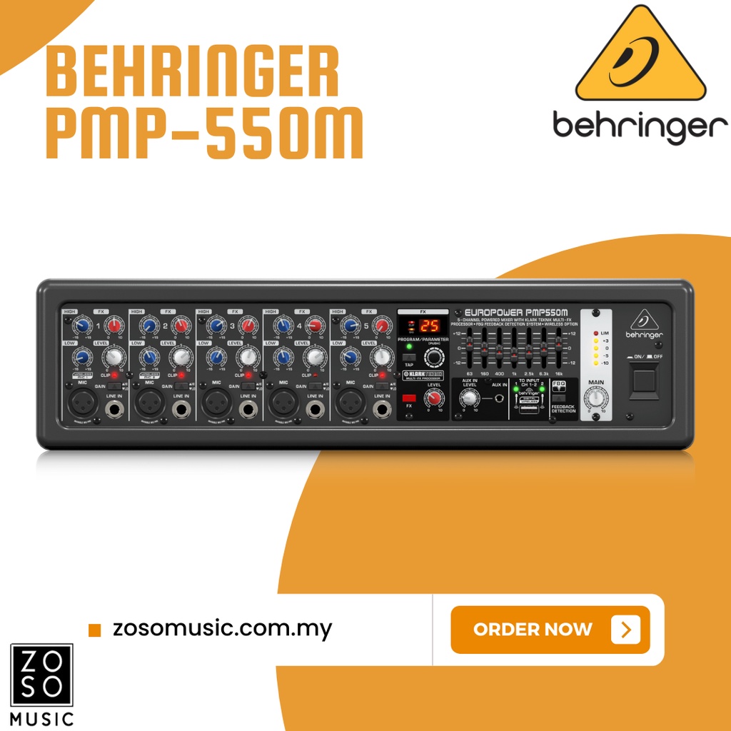 BEHRINGER EUROPOWER PMP-550M 5-CHANNEL 500W POWERED MIXER | Shopee Malaysia