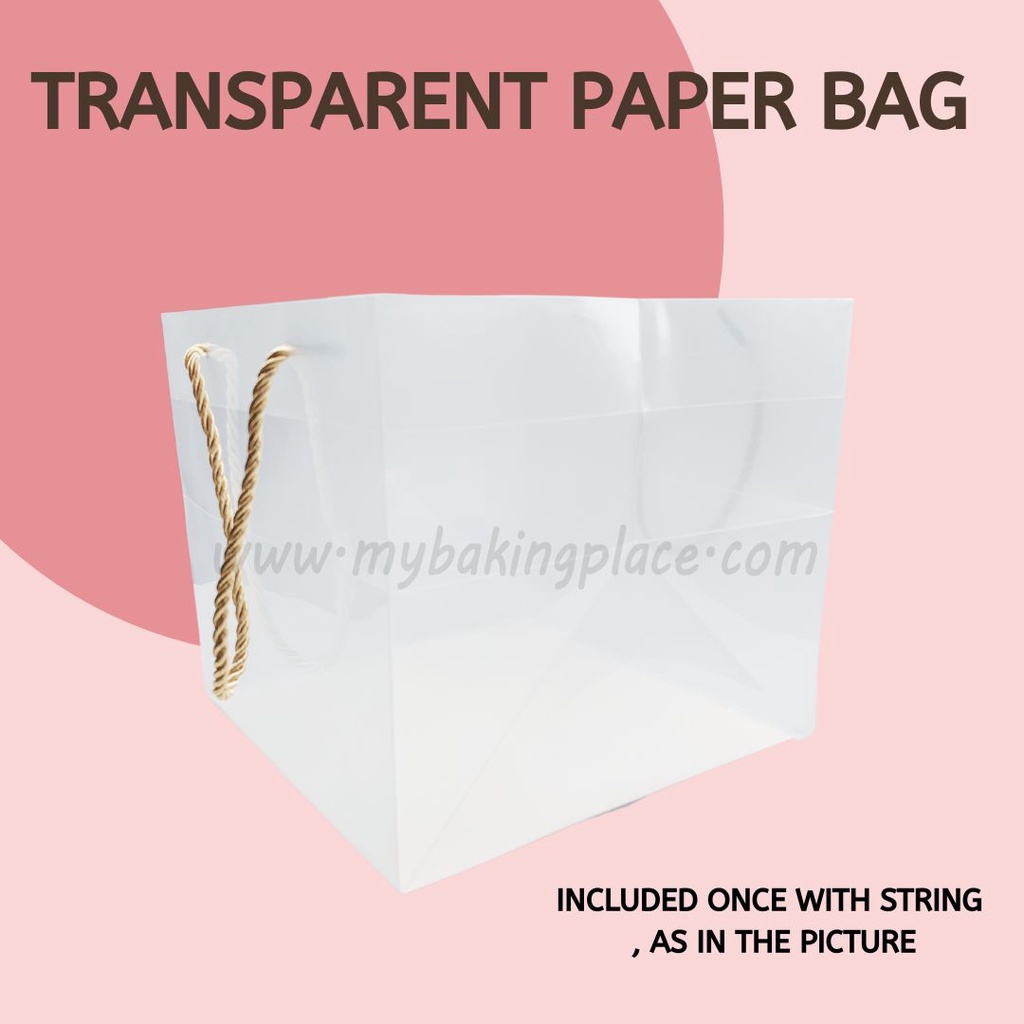 Paper Bag Transparent Gift Box Decoration Transparent Box Kotak Kek ...