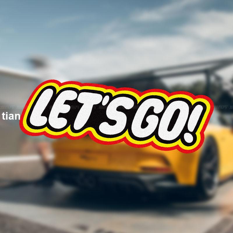 [Car Sticker] let's go Creative Letter Car Sticker Decoration Battery ...
