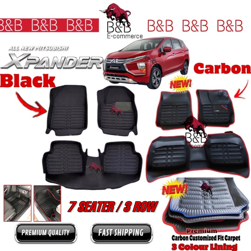 2022 (2 colors) MITSUBISHI XPANDER Car 5D Carpet Premium Carbon Custom ...