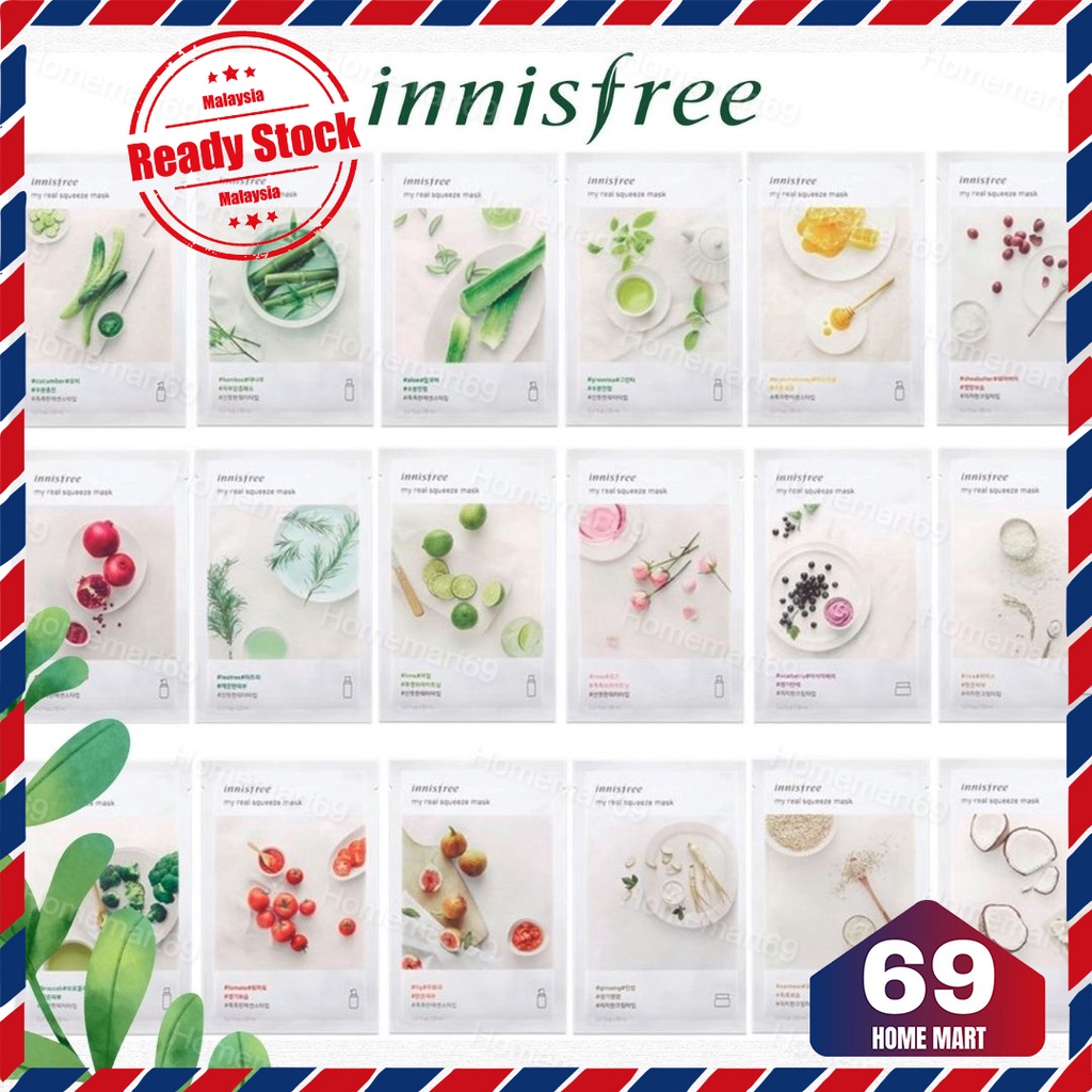 Innisfree My Real Squeeze Facemask Korea Face Mask Facial Mask Skin ...