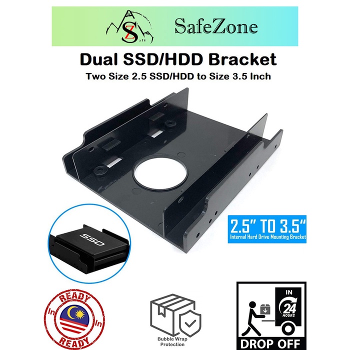 Dual Size 2.5 SSD/Hard Disk to Size 3.5 Bracket, 2.5 Inch to 3.5 Inch ...